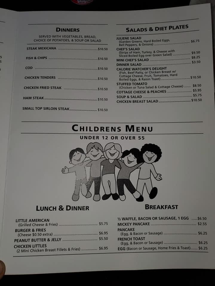 Menu at Alice's restaurant, San Bernardino
