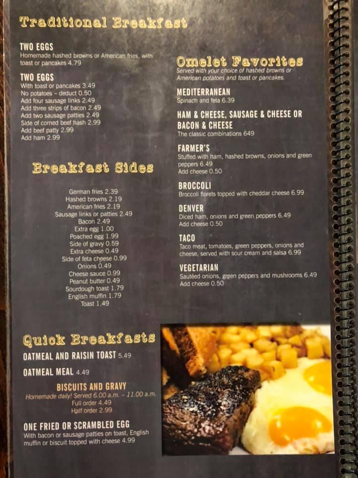 Menu at Benjy's Restaurant, Washington