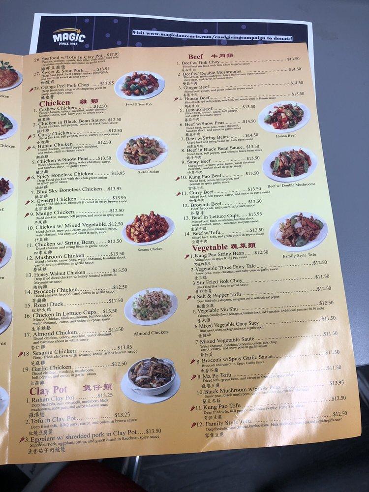 Menu at Blue Sky restaurant, Campbell