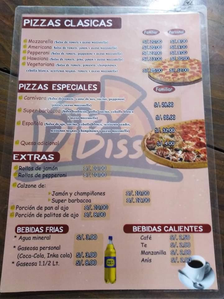 Menu at D'Bisso Pizzas restaurant, Lurigancho-Chosica