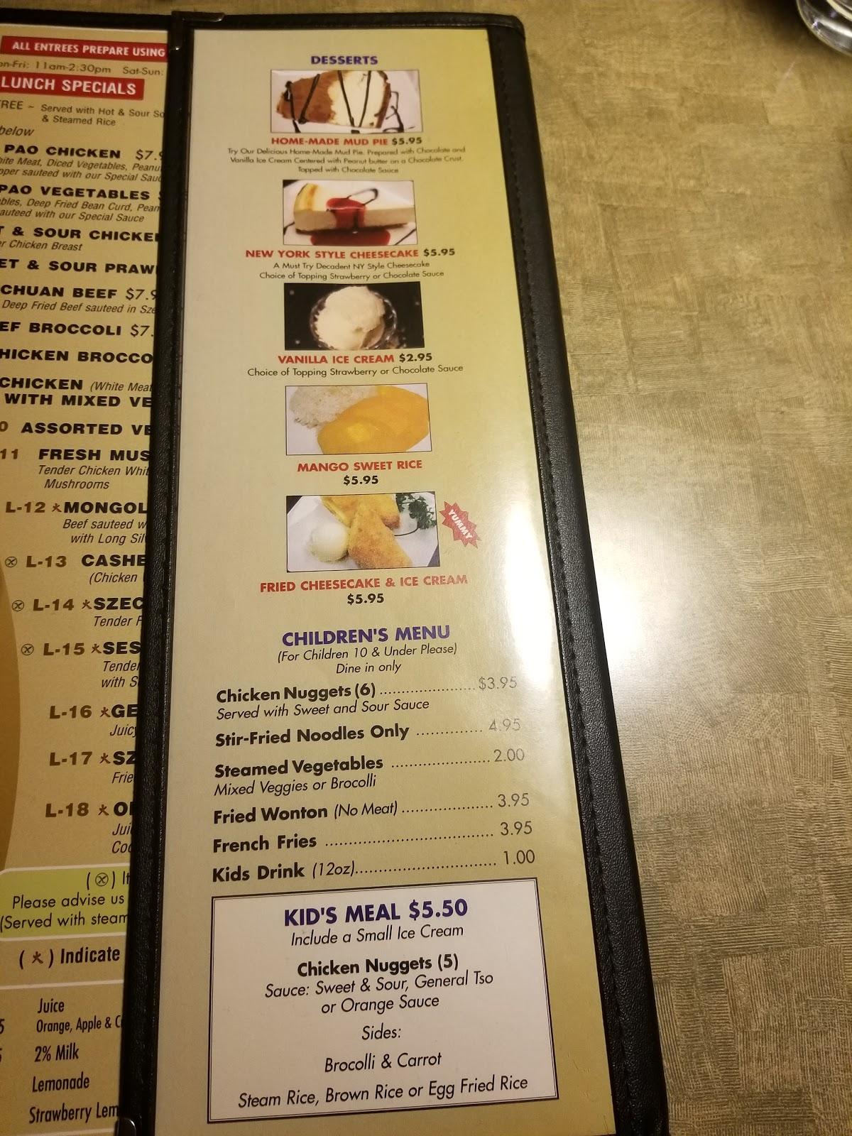 Menu at Happy Panda Restaurant, Beaverton