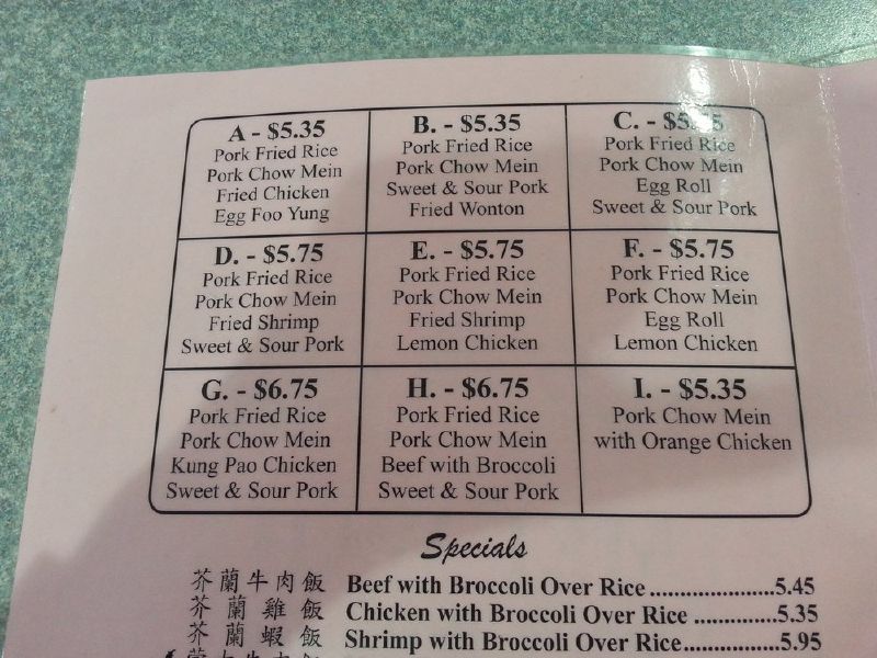 Menu at Mei Wah Chinese Restaurant, Lindsay