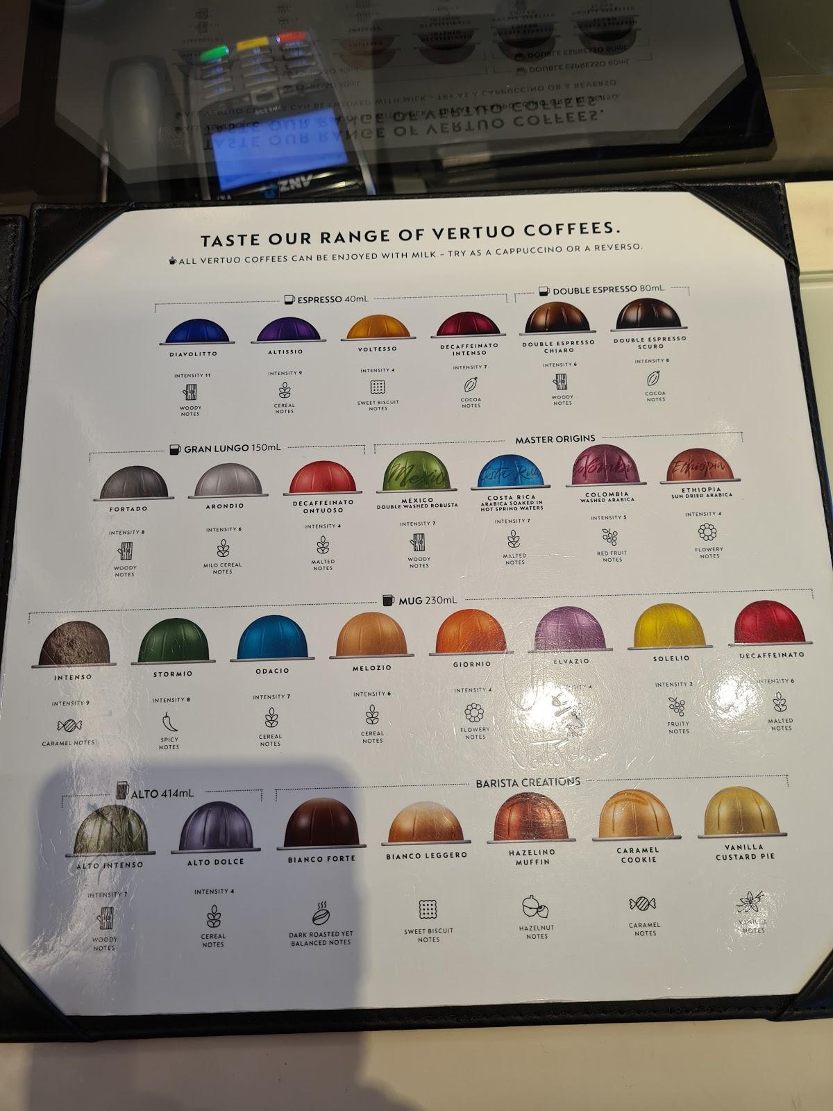 Menu at Nespresso Boutique Adelaide, Adelaide