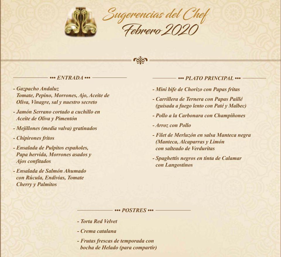 Carta de Restaurante Español, Buenos Aires, Bernardo de Irigoyen 180