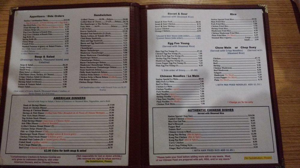 Menu at The Station Restaurant, Milford