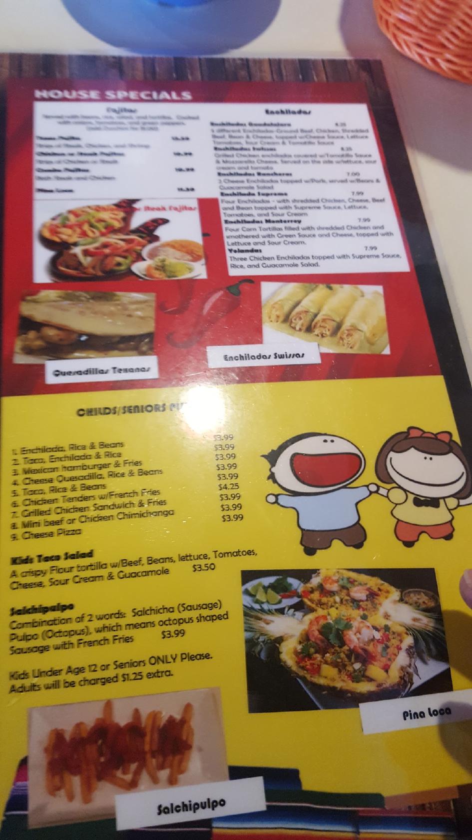 Menu at Monterrey Mexican Restaurant, Greeneville, Tusculum Blvd