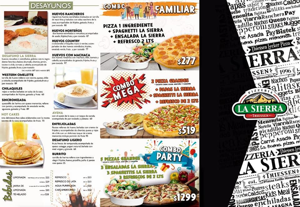 Menu at Pizzeria La Sierra Camargo, Camargo