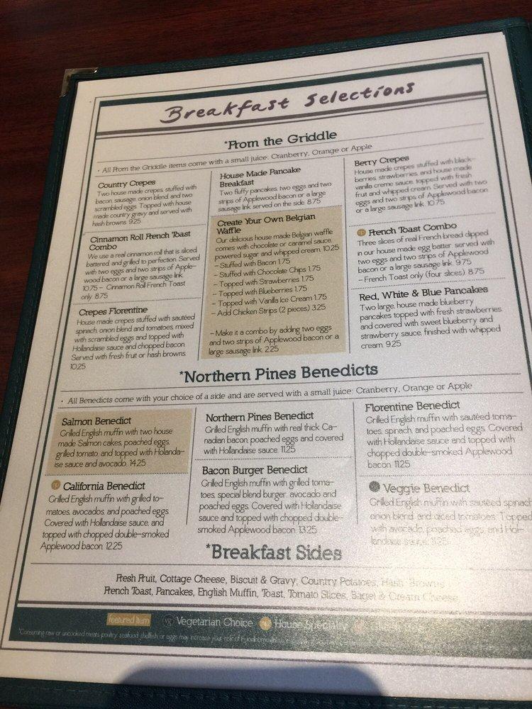 Menu at The Northern Pines Restaurant, Flagstaff