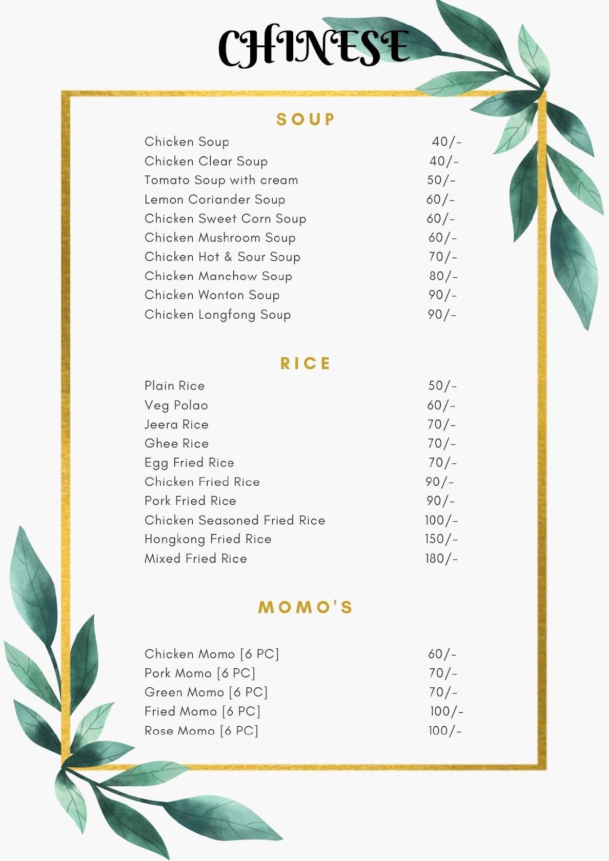 Menu at Tom And Jerry Restaurant, India