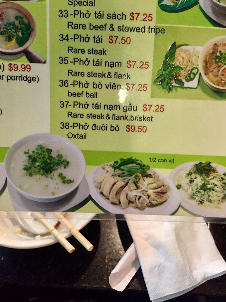 Menu at Cháo Đêm restaurant, Garden Grove