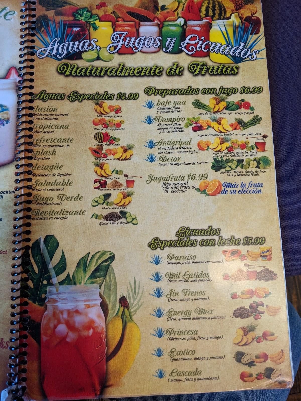 Menu at Hacienda Arandas restaurant, Laredo, 611 Shiloh Dr 13 & 14