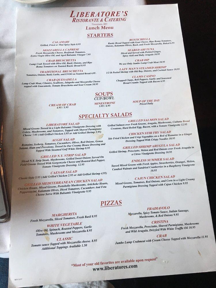 Menu at Liquid Lib's pub & bar, Lutherville-Timonium