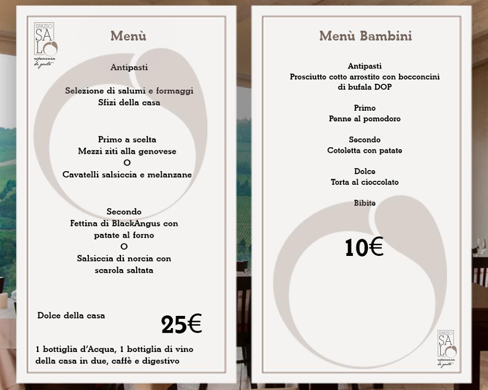 Menu da Spazio Salò ristorante con griglia, Bacoli, Via Miliscola 24