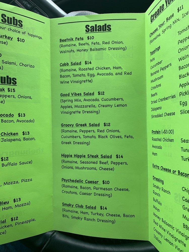 Menu au The Hungry Hippie restaurant, Vermilion