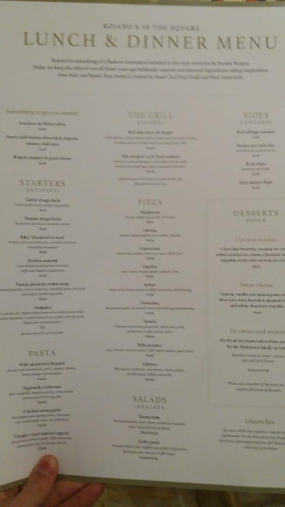 Menu at Caffè Rojano by Paul Ainsworth pizzeria, Padstow