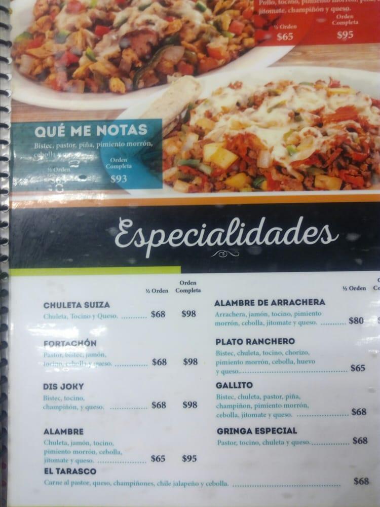 Menu at Tacos Los Tarascos | La Cima restaurant, Zapopan, Lat. Juan Gil ...