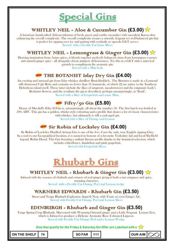 Menu at Sea Fish pub & bar, Conisbrough
