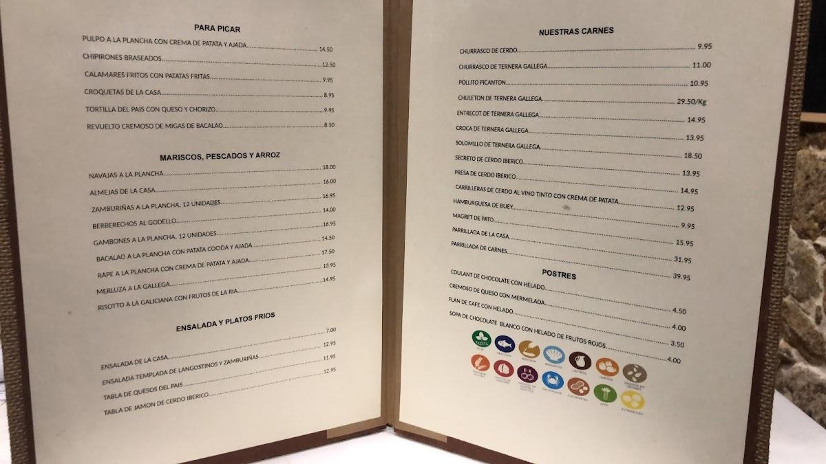 Carta del restaurante A casa Da Leña, Pontevedra