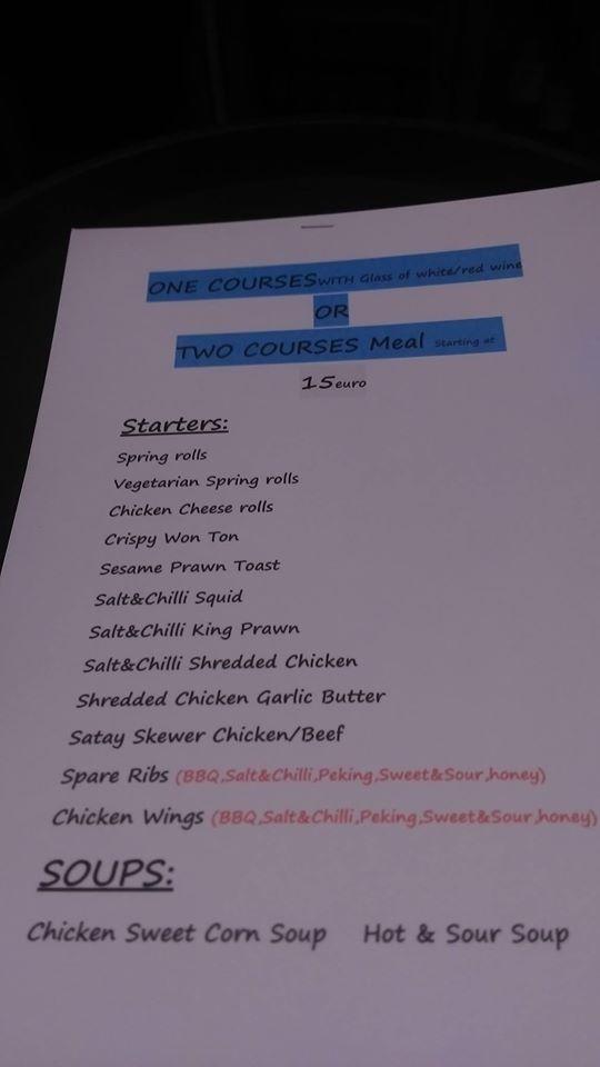 Menu at Golden Village restaurant, Ireland, unit 3&4 Johnstown Rd