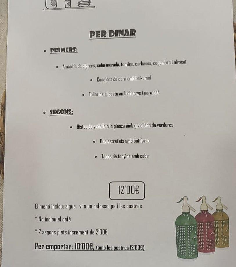 Carta del pub y bar La TasKa De Sisco, Ulldecona