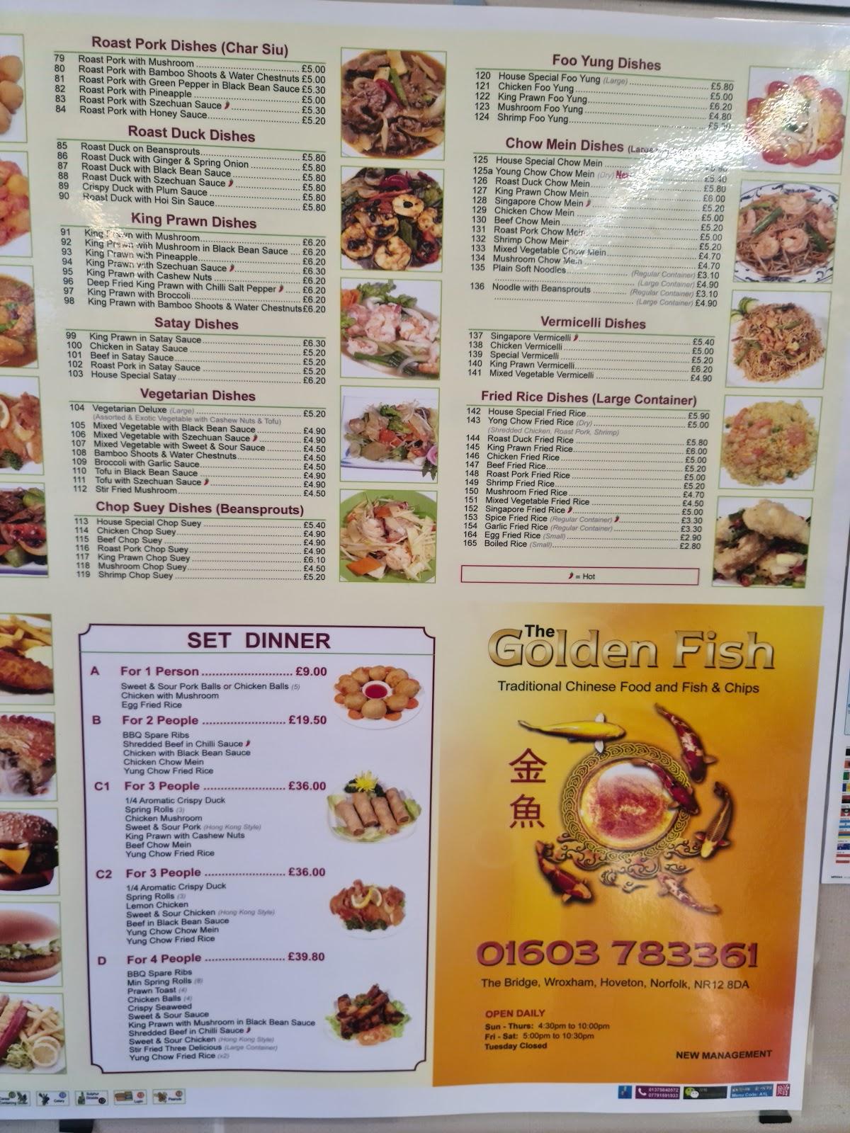 Menu at The Golden Fish fast food, Norwich, 11 Norwich Rd