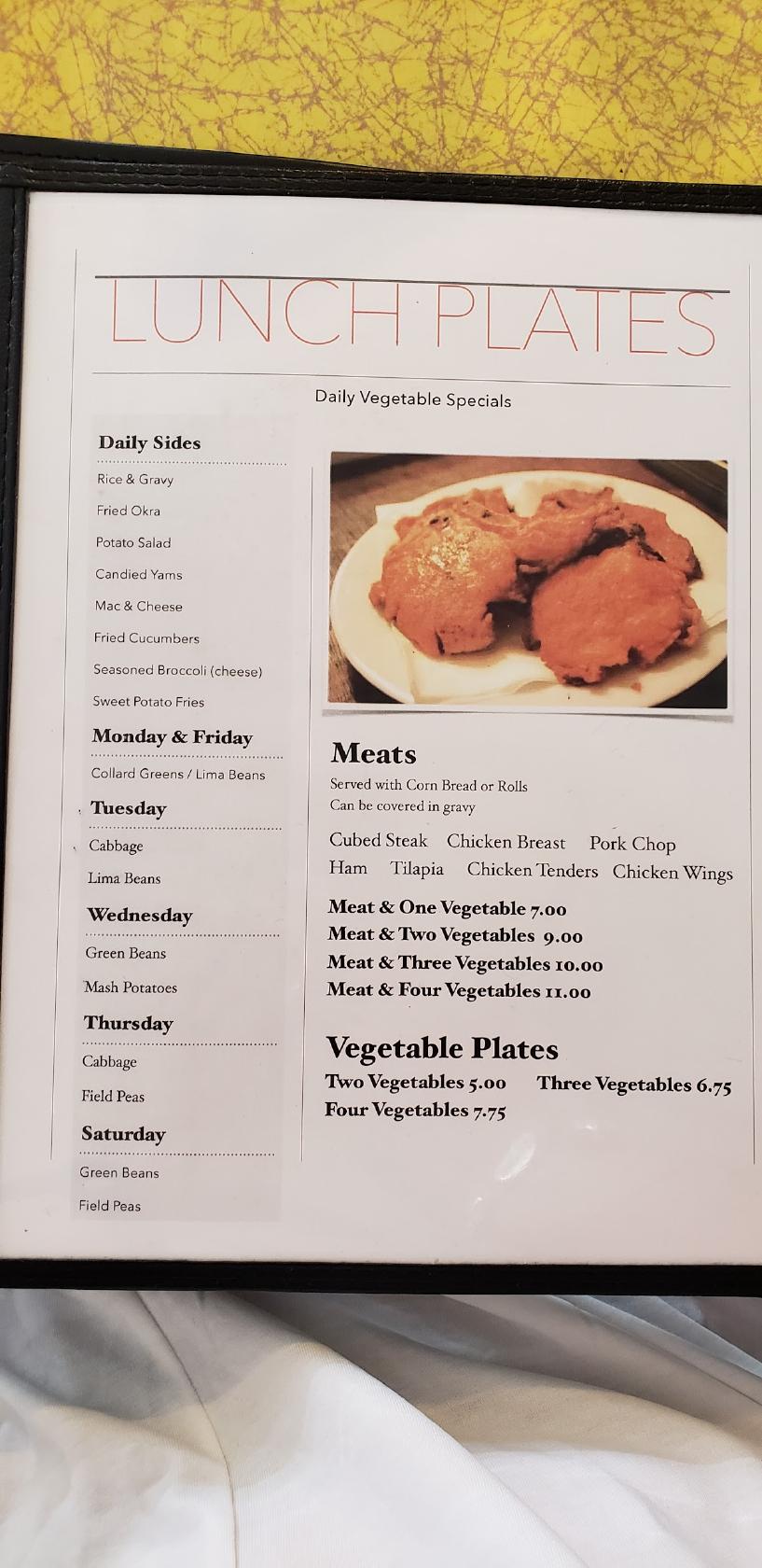 Menu at Town House Cafe, Covington