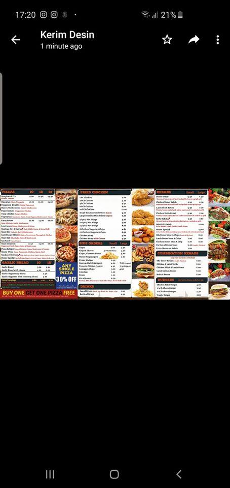 Menu at Chicoland Pizza and Kebab pizzeria, Caldicot
