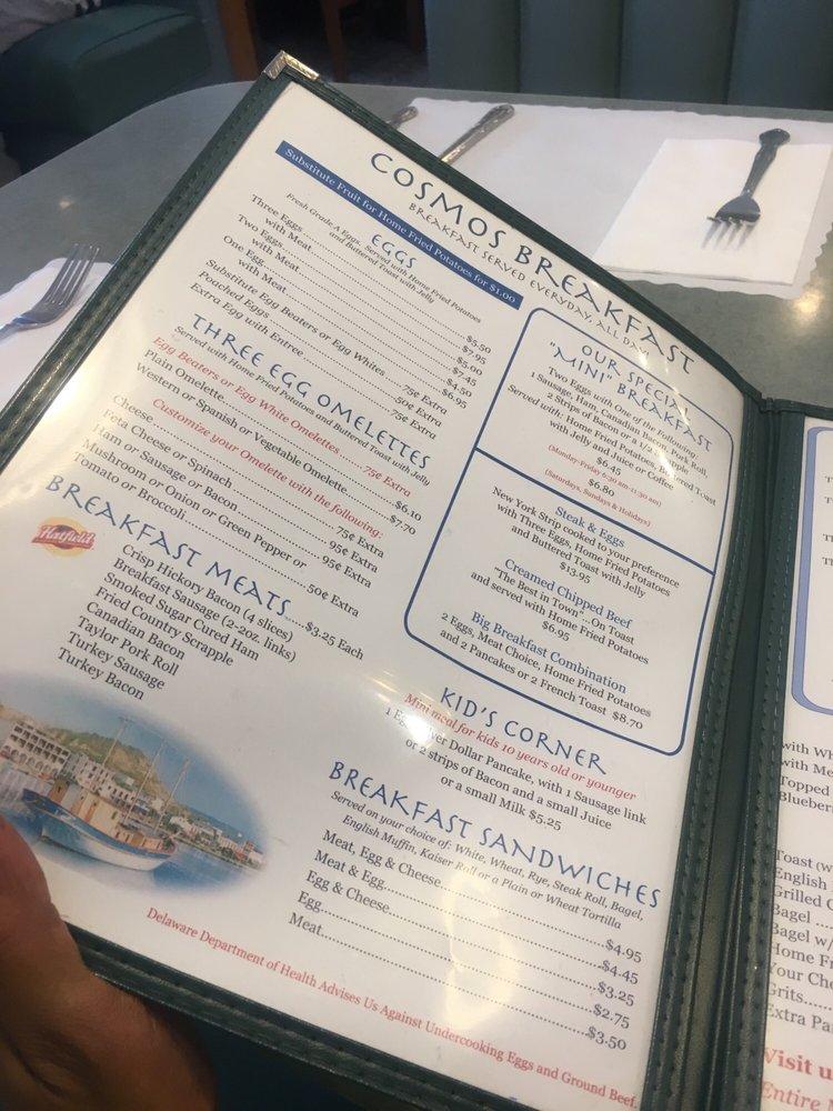 Menu at Cosmos Restaurant, Wilmington
