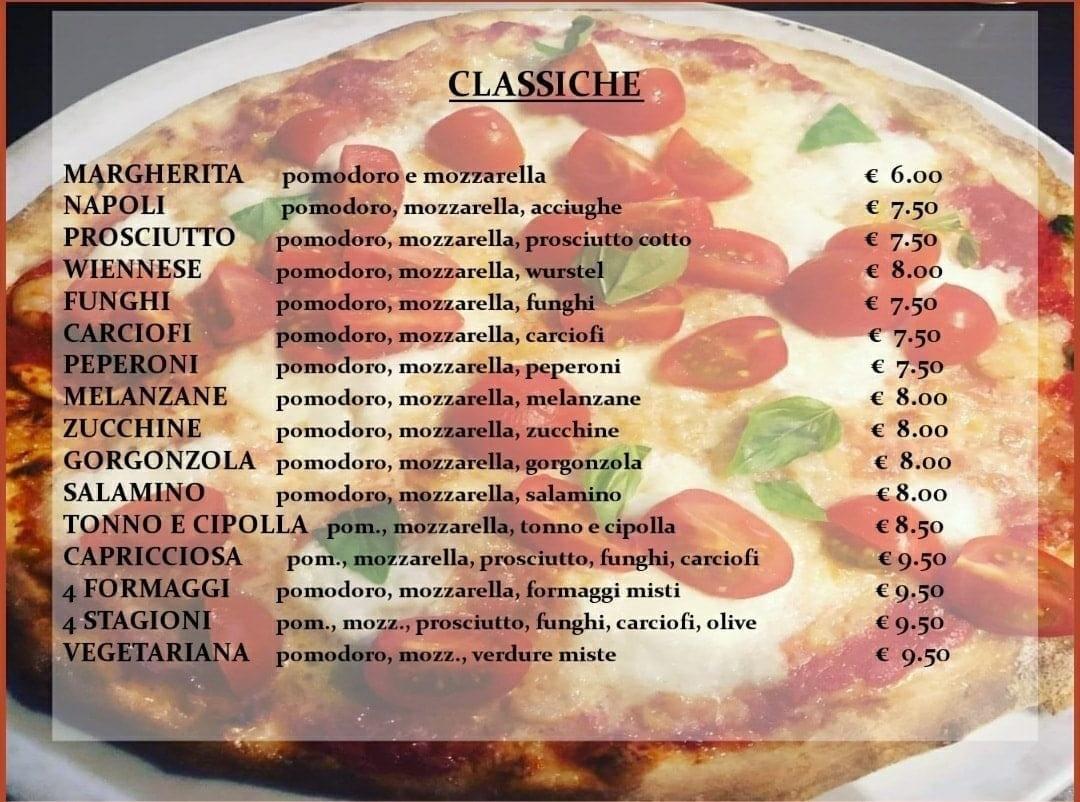 Menu at Pizzeria L'Arcade, Predazzo