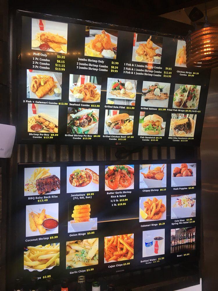 Menu at The Chippy restaurant, Anaheim
