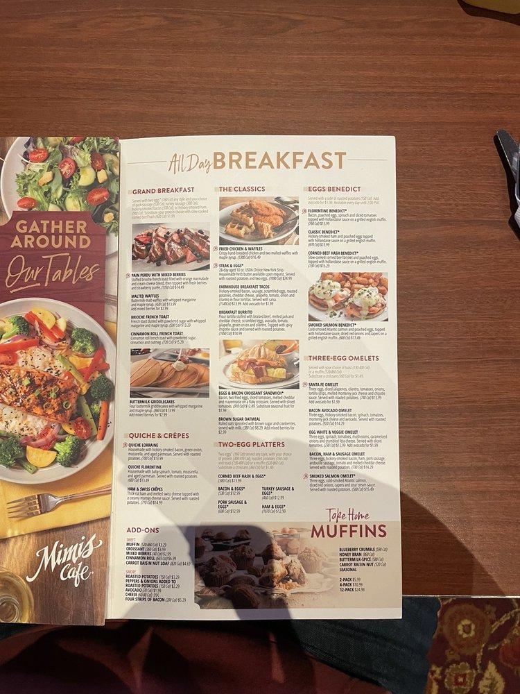 Menu at Mimi's Cafe, Columbus, Polaris Pkwy