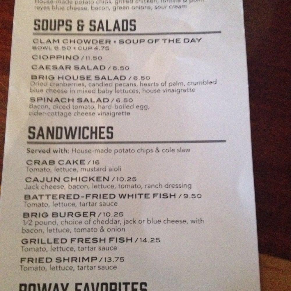Menu at Brigantine restaurant, Poway, Poway Rd