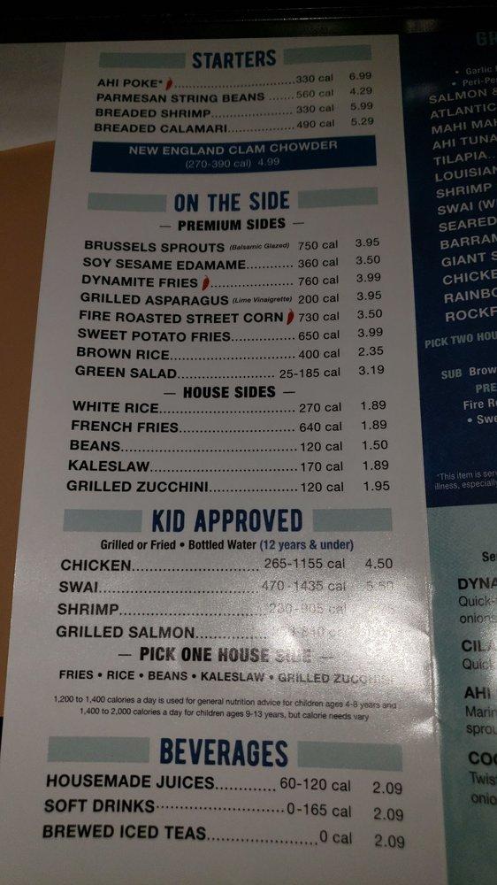 Menu at California Fish Grill restaurant, Las Vegas, S Rainbow Blvd ...