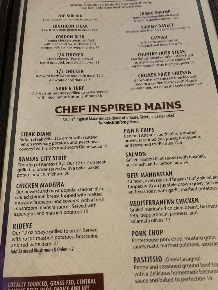 Menu at Pete's Steak House steakhouse, Atchison