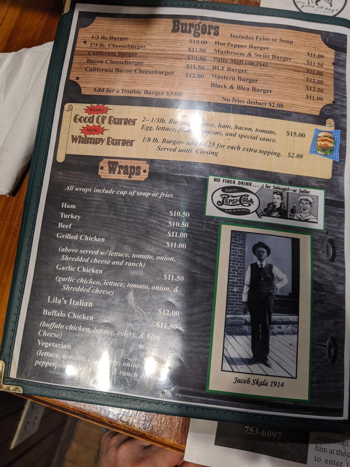 Menu at Good Ol' Days Bar & Grill, Tower, 316 Main St