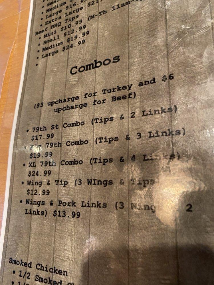 Menu at 79th Street Barbecue, Evergreen Park