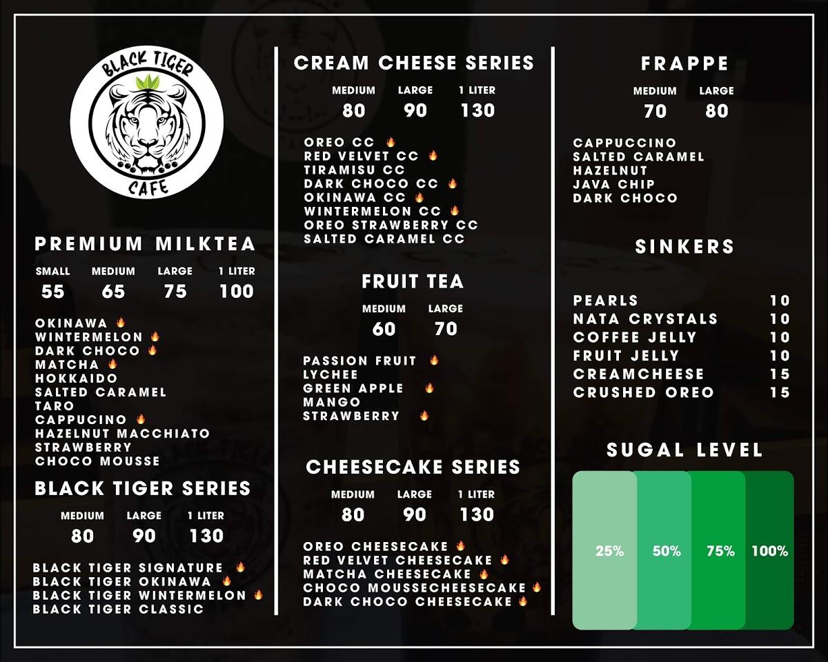 Menu at BLACK TIGER CAFE MAIN, Malabon