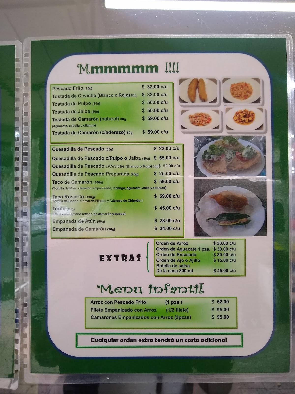Carta del restaurante Mariscos Don Panchito, Ciudad del México ...