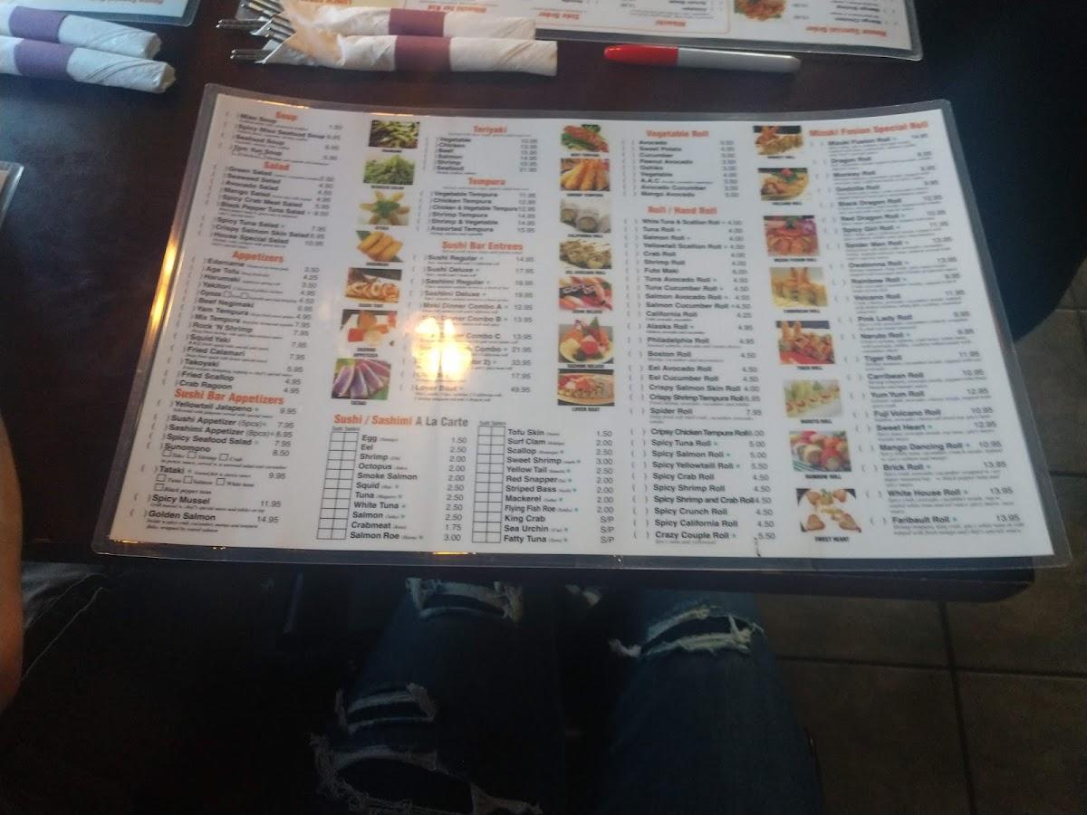 Menu at Mizuki Fusion restaurant, Faribault, 609 4th St NW