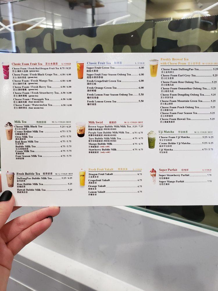 Menu at Moge tee, Tysons
