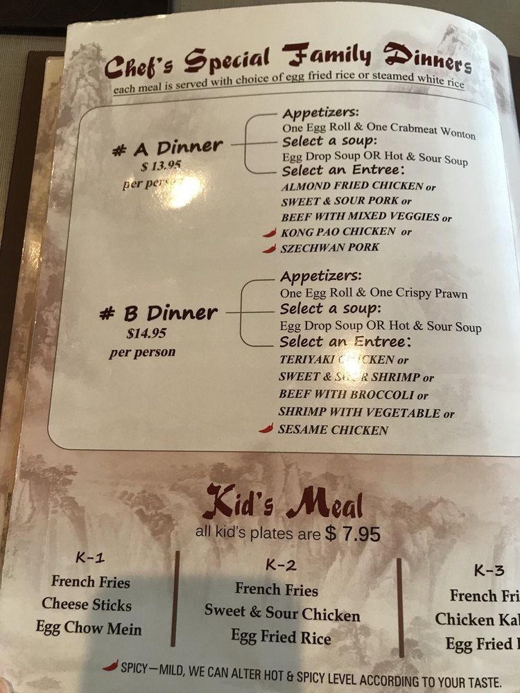 Menu at Chinatown Restaurant, Coeur d'Alene