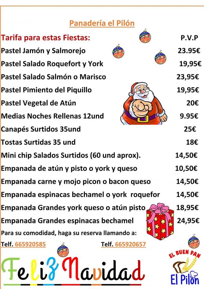 Menu at Panaderia el Pilon, Seville