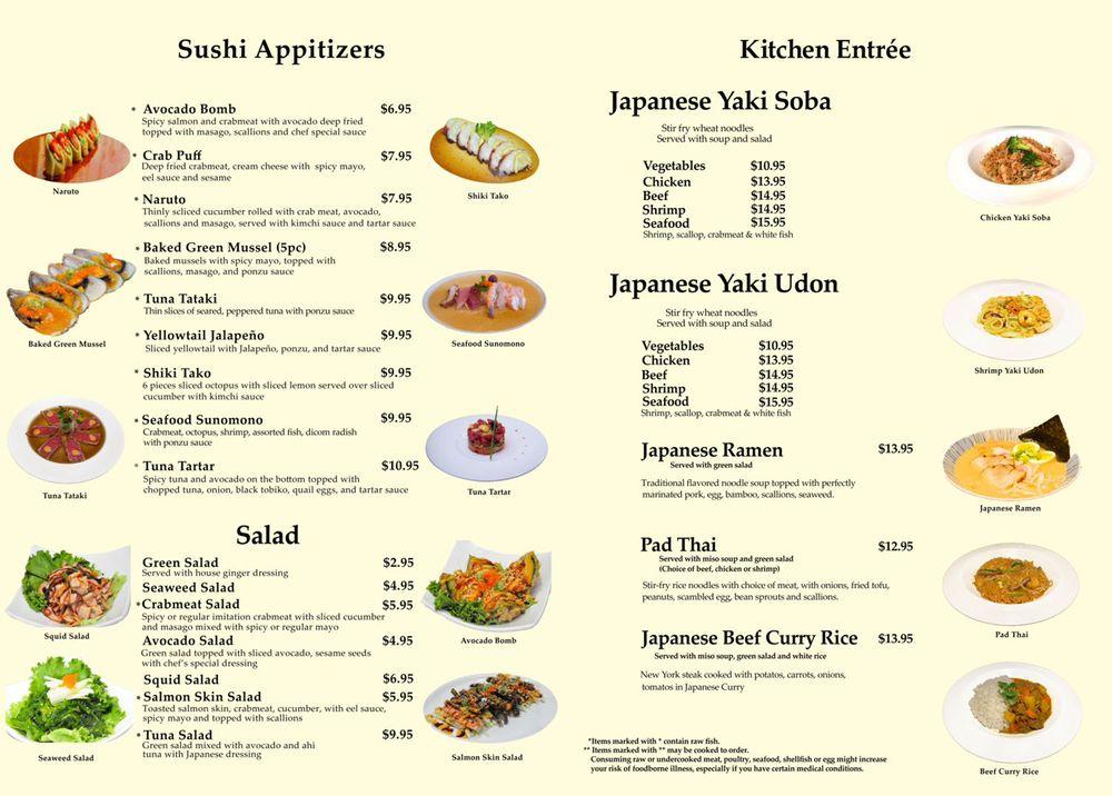 Menu at Shiki Sushi Bar & Japanese Grill, Coeur d'Alene