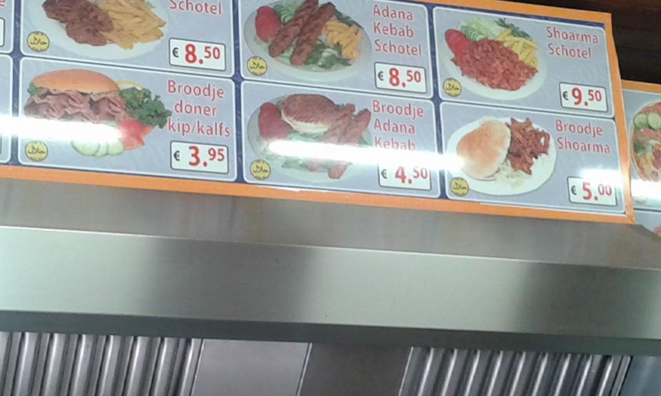 Menu at Aspendos, Hilversum
