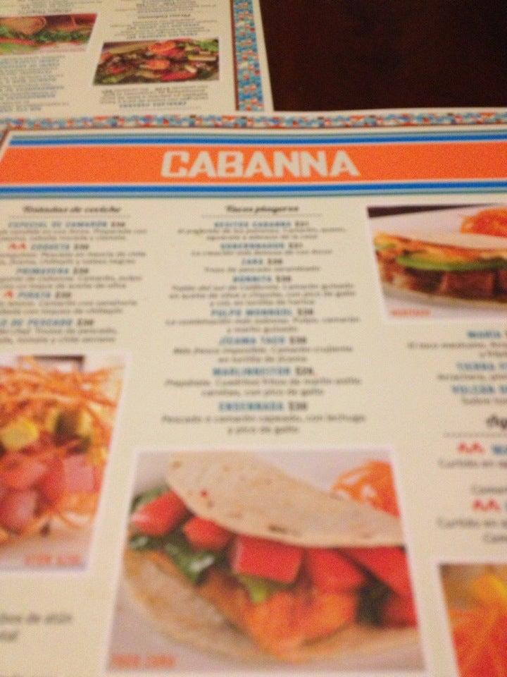 Menu at Cabanna Restaurant, Culiacán, Blvd. Francisco Labastida Ochoa 1695