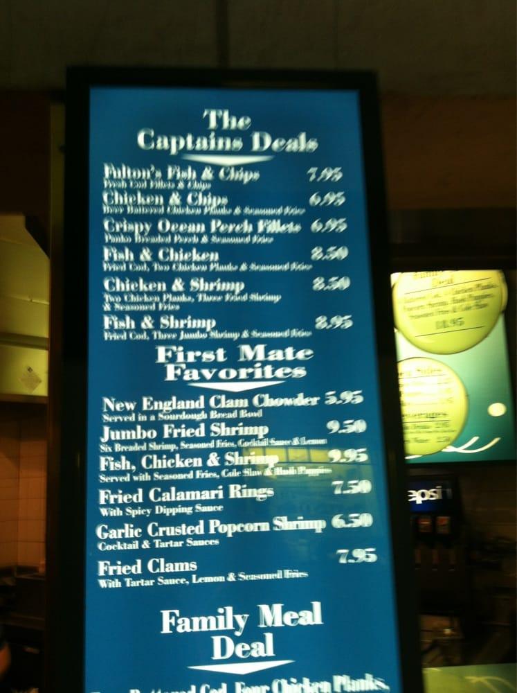 Menu at Fulton's Fish Fry fast food, Las Vegas