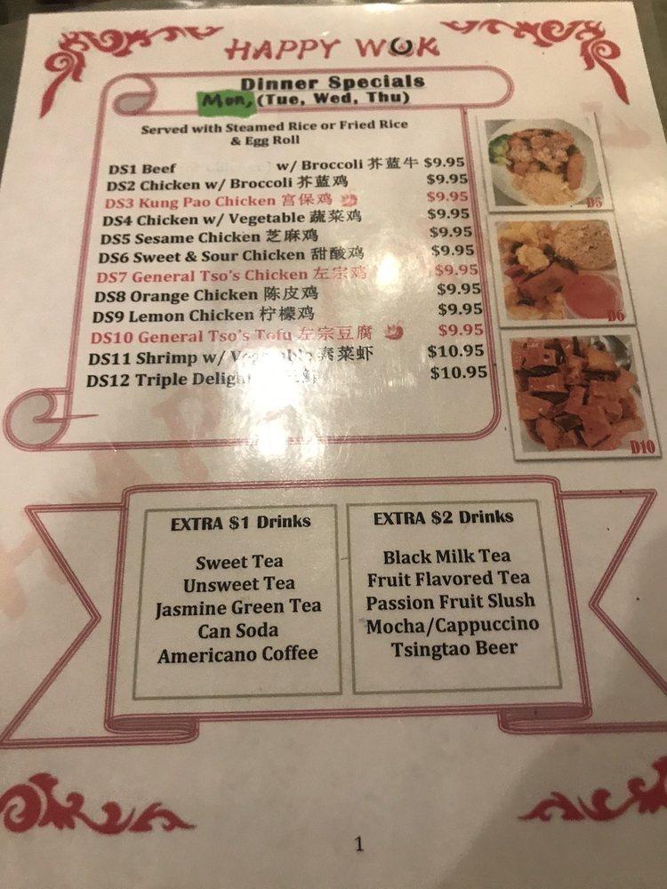 Menu at Happy Wok Asian Cuisine restaurant, Birmingham