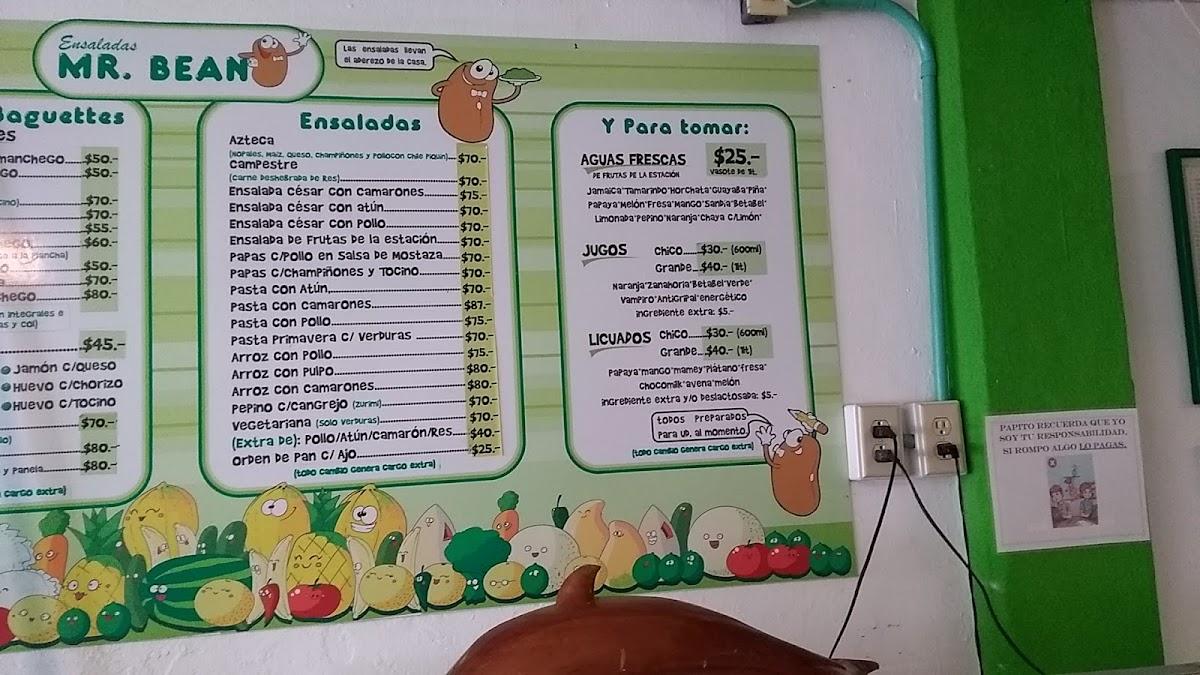 Carta del restaurante MR. BEAN, Cancún