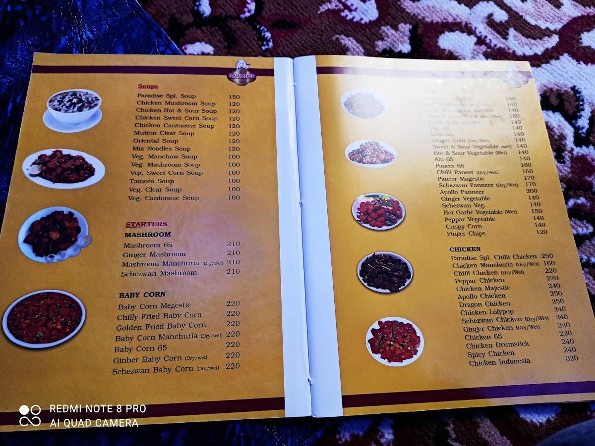 Menu at New paradise multi cuisine family restaurant, Karimnagar