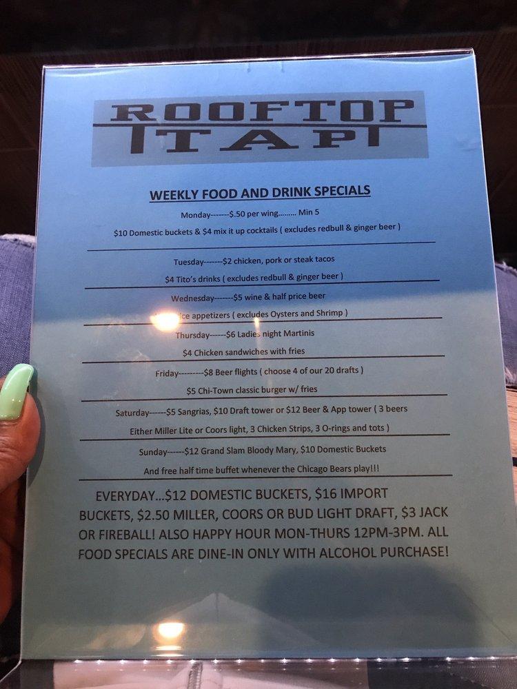 Menu at Rooftop Tap pub & bar, Palos Heights